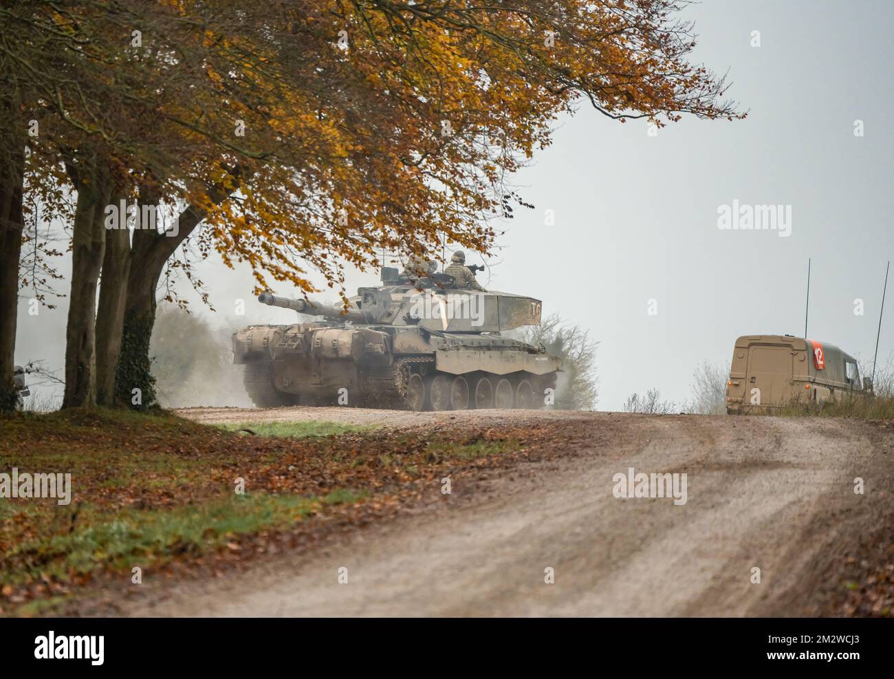 commander and gunner directing action in a British army FV4034 ...