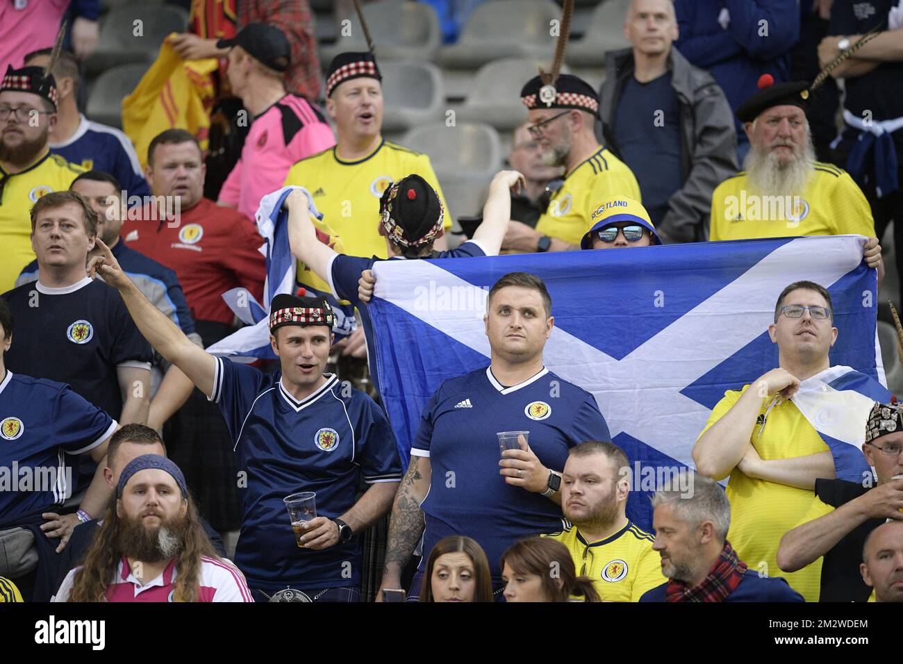 Scotland's supporters pictured at the start of a soccer game between ...