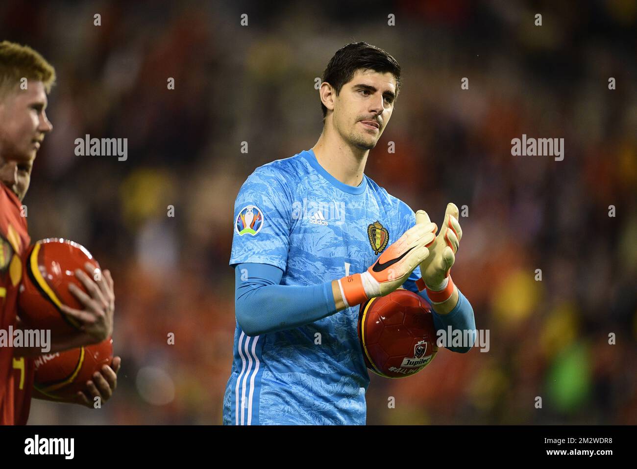 Belgium's goalkeeper Thibaut Courtois pictured after a soccer game ...