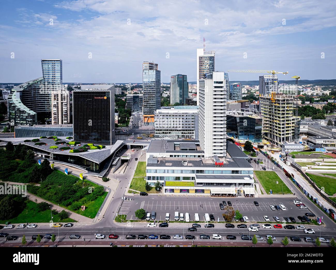 An aerial shot of the new city center of Vilnius, Lithuania Stock Photo ...