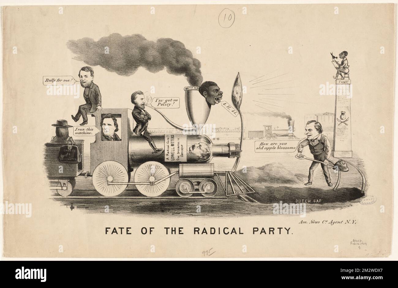 Fate of the radical party , Railroad trains, Presidents, Legislators ...