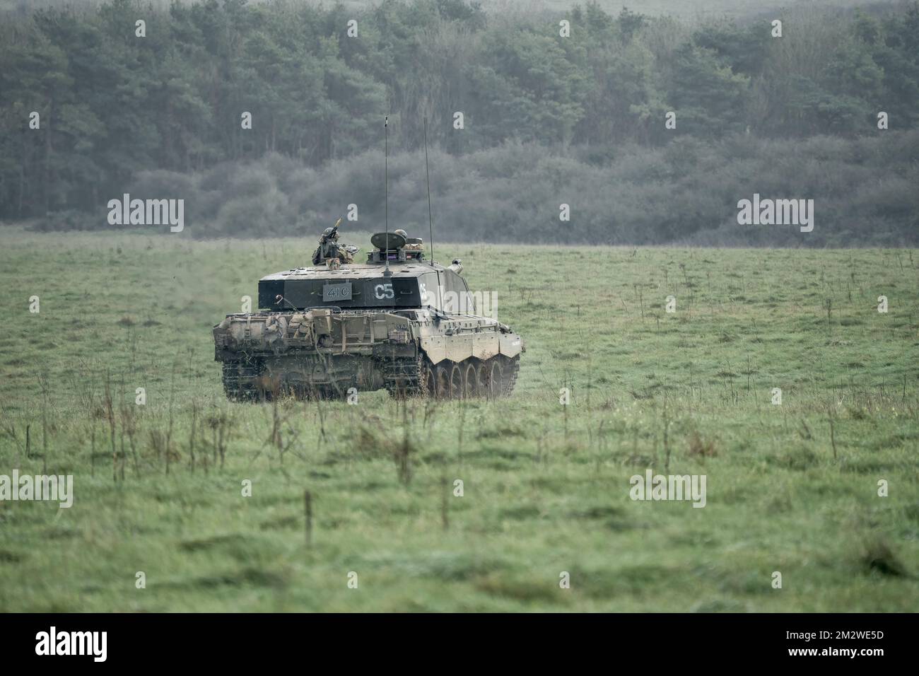 commander and gunner directing action in a British army FV4034 ...