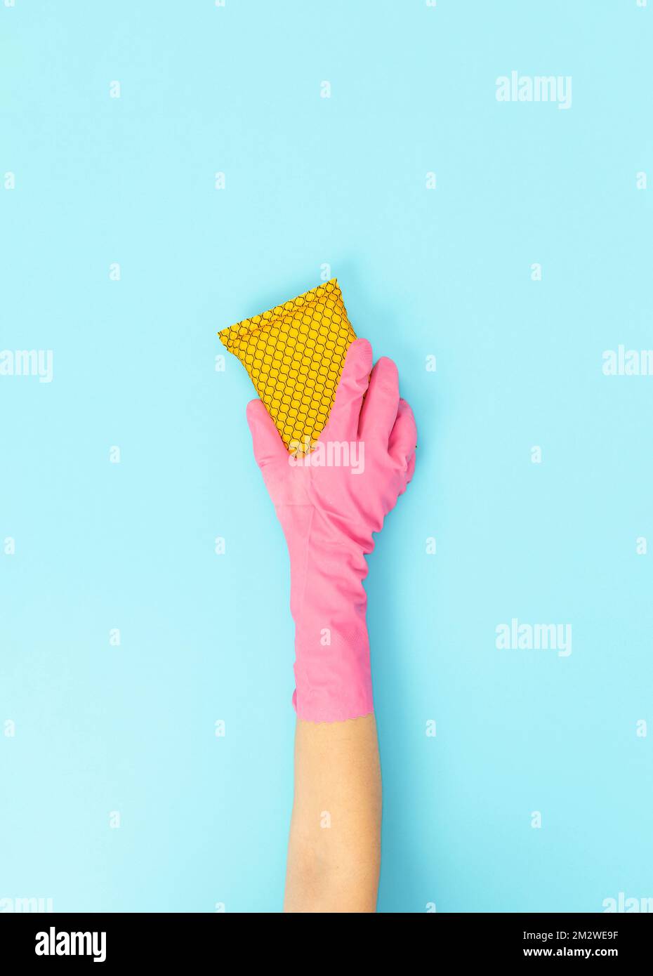 woman hand in gloves and sponge doing cleaning Stock Photo - Alamy