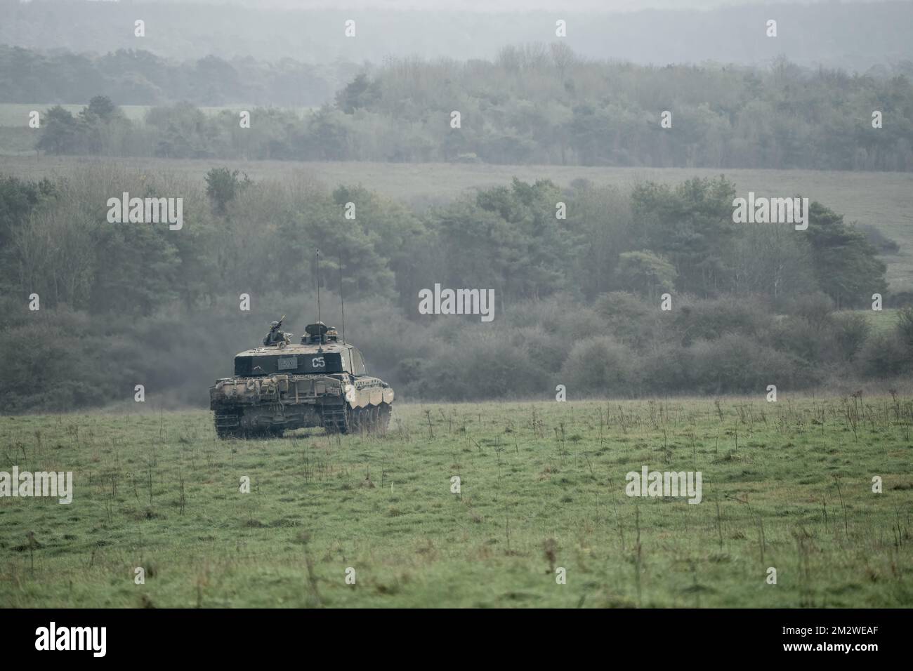 commander and gunner directing action in a British army FV4034 ...