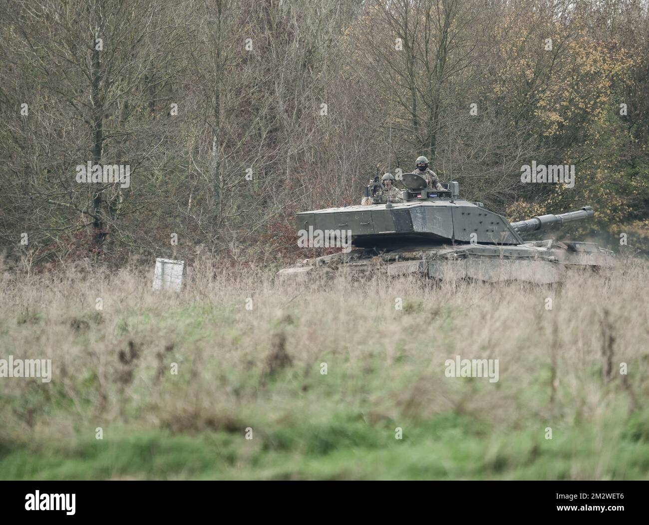 commander and gunner directing action in a British army FV4034 ...