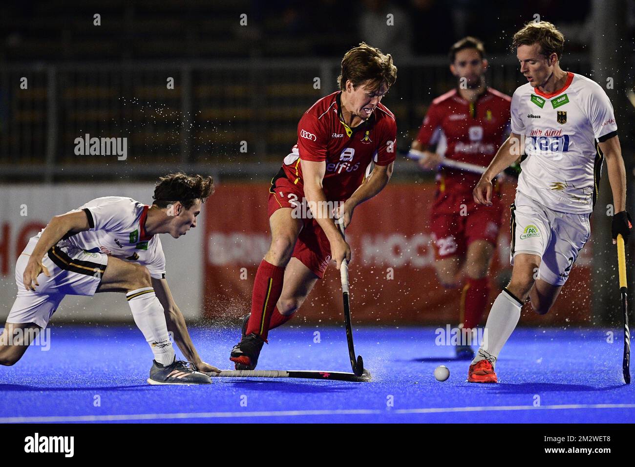 Germany's Teo Hinrichs, Belgium's Tom Boon and Germany's Mathias Muller ...