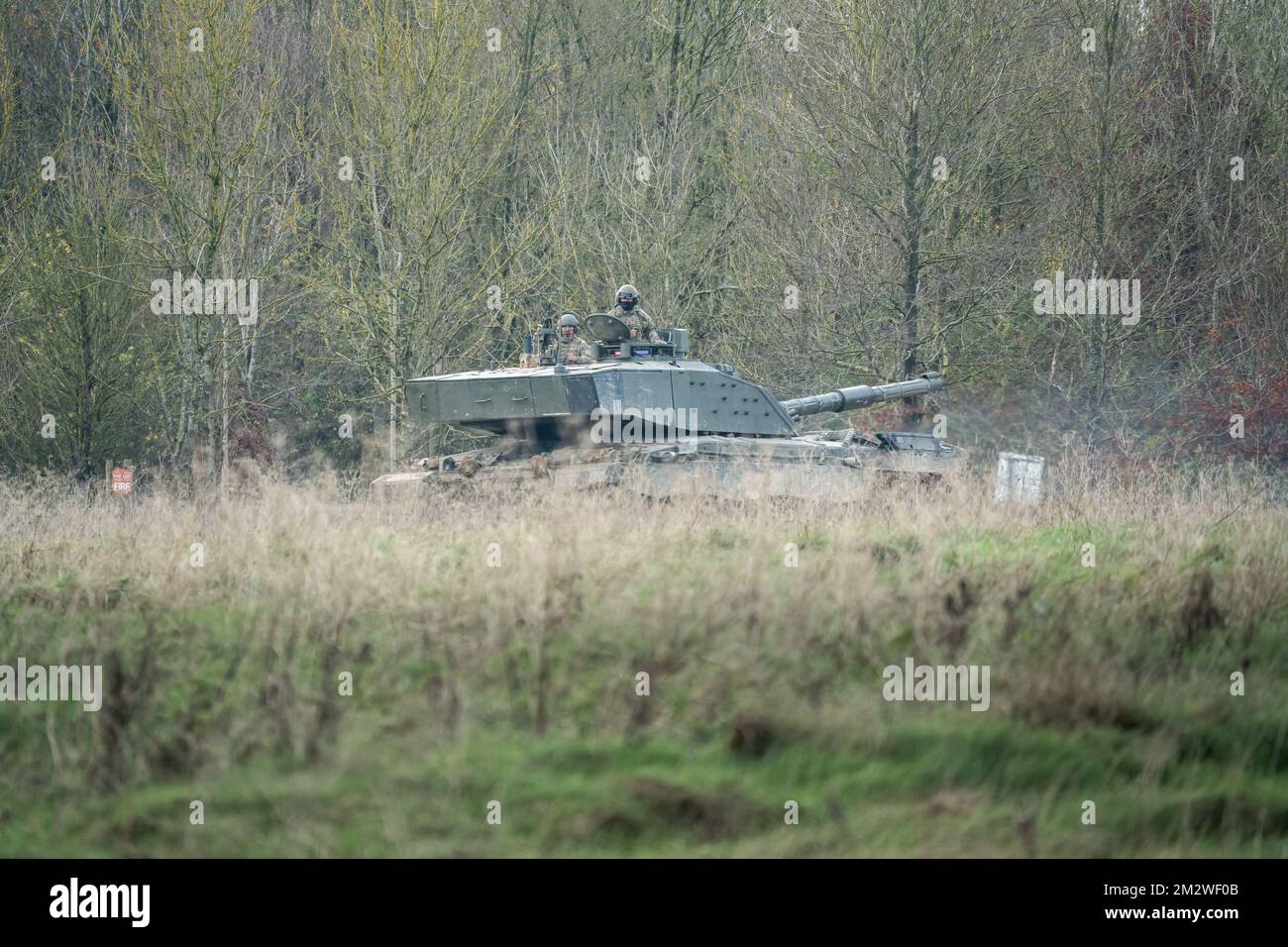 commander and gunner directing action in a British army FV4034 ...