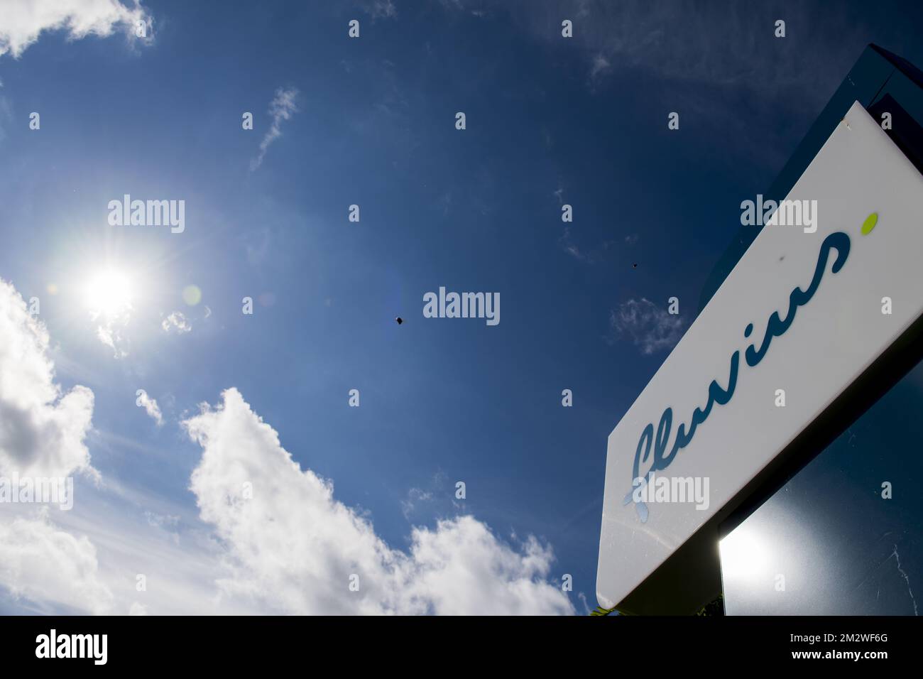 Illustration picture shows the Fluvius logo before ahead of a press ...