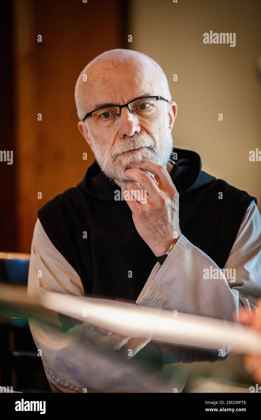 Father Abbot Manu Van Hecke pictured during a press conference of ...