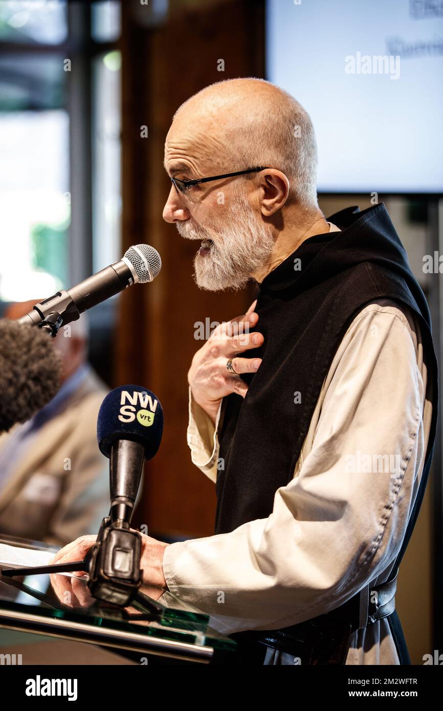 Father Abbot Manu Van Hecke pictured during a press conference of ...