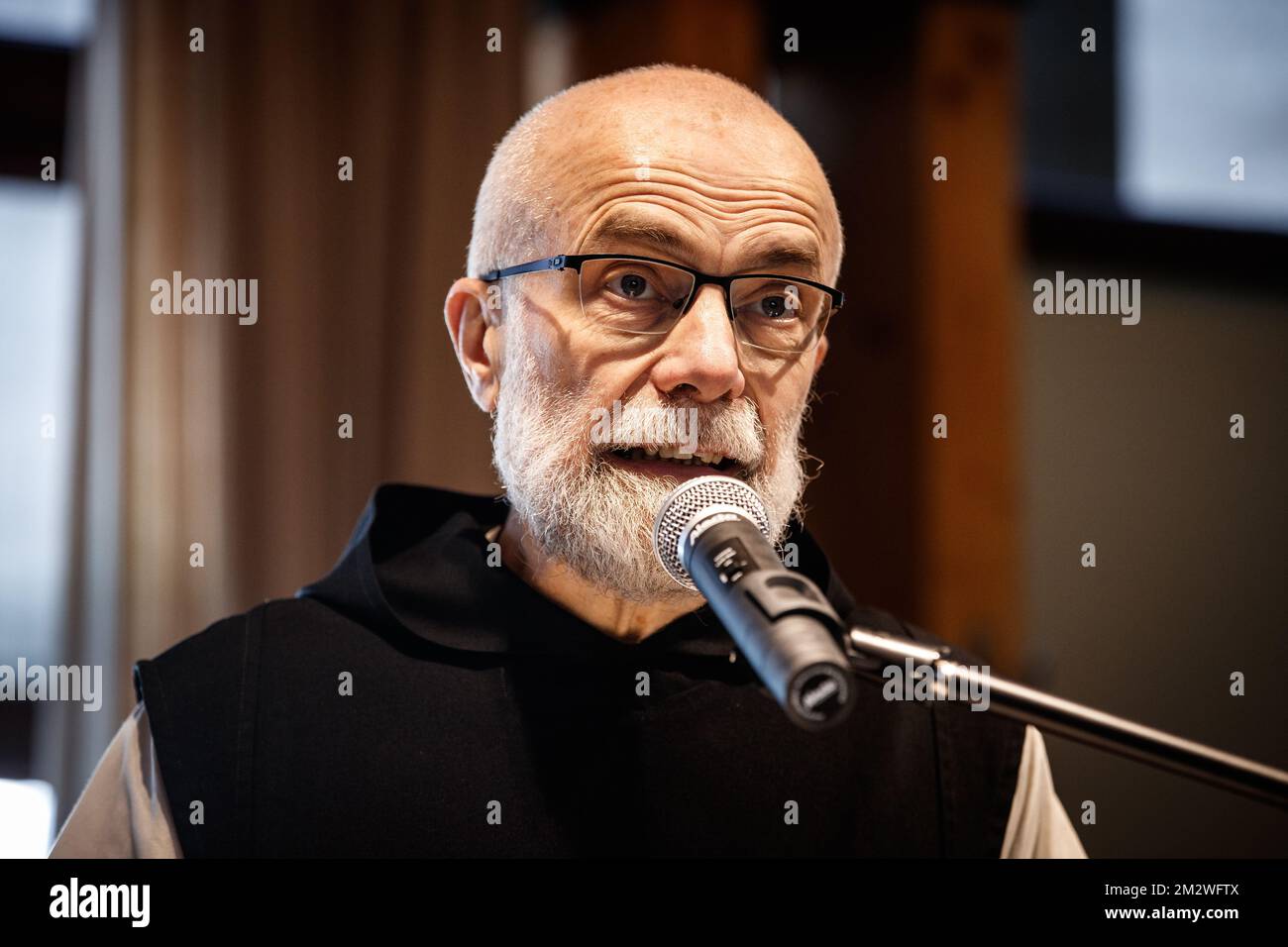 Father Abbot Manu Van Hecke pictured during a press conference of ...