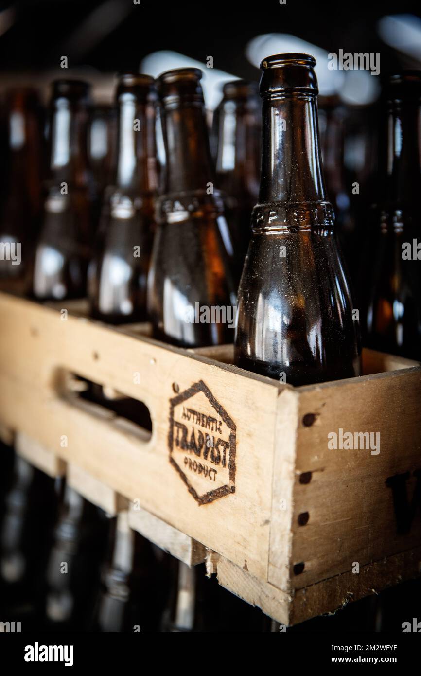 Illustration picture shows crates of beer at the Sint-Sixtusabdij ...
