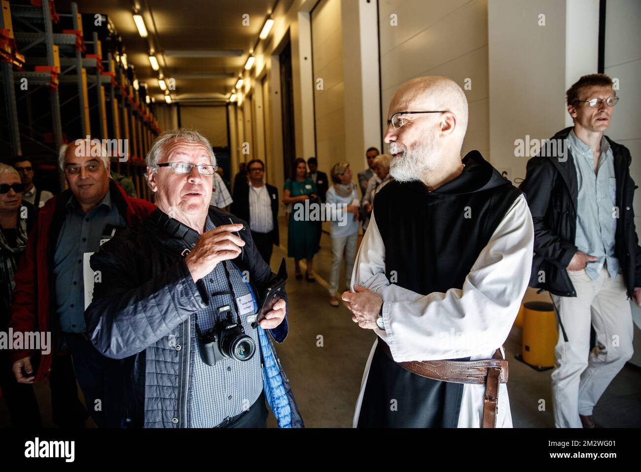 Father Abbot Manu Van Hecke (CR) pictured during a visit to the Sint ...