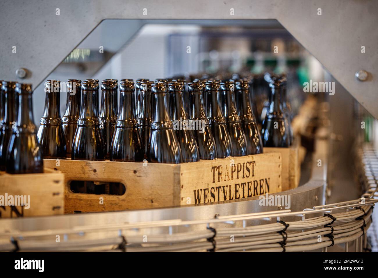 Illustration picture shows crates of beer at the Sint-Sixtusabdij ...
