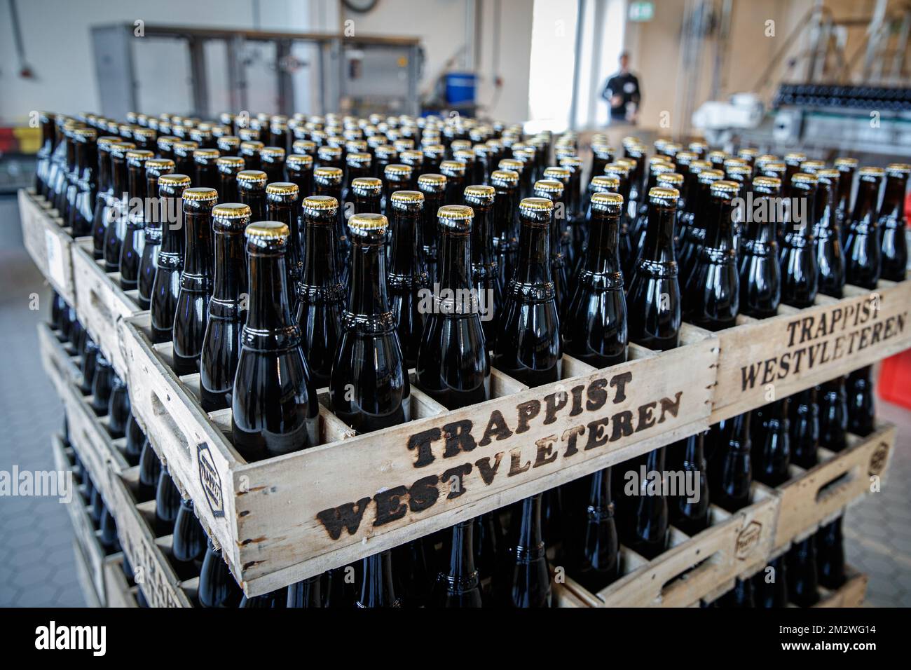 Illustration picture shows crates of beer at the Sint-Sixtusabdij ...