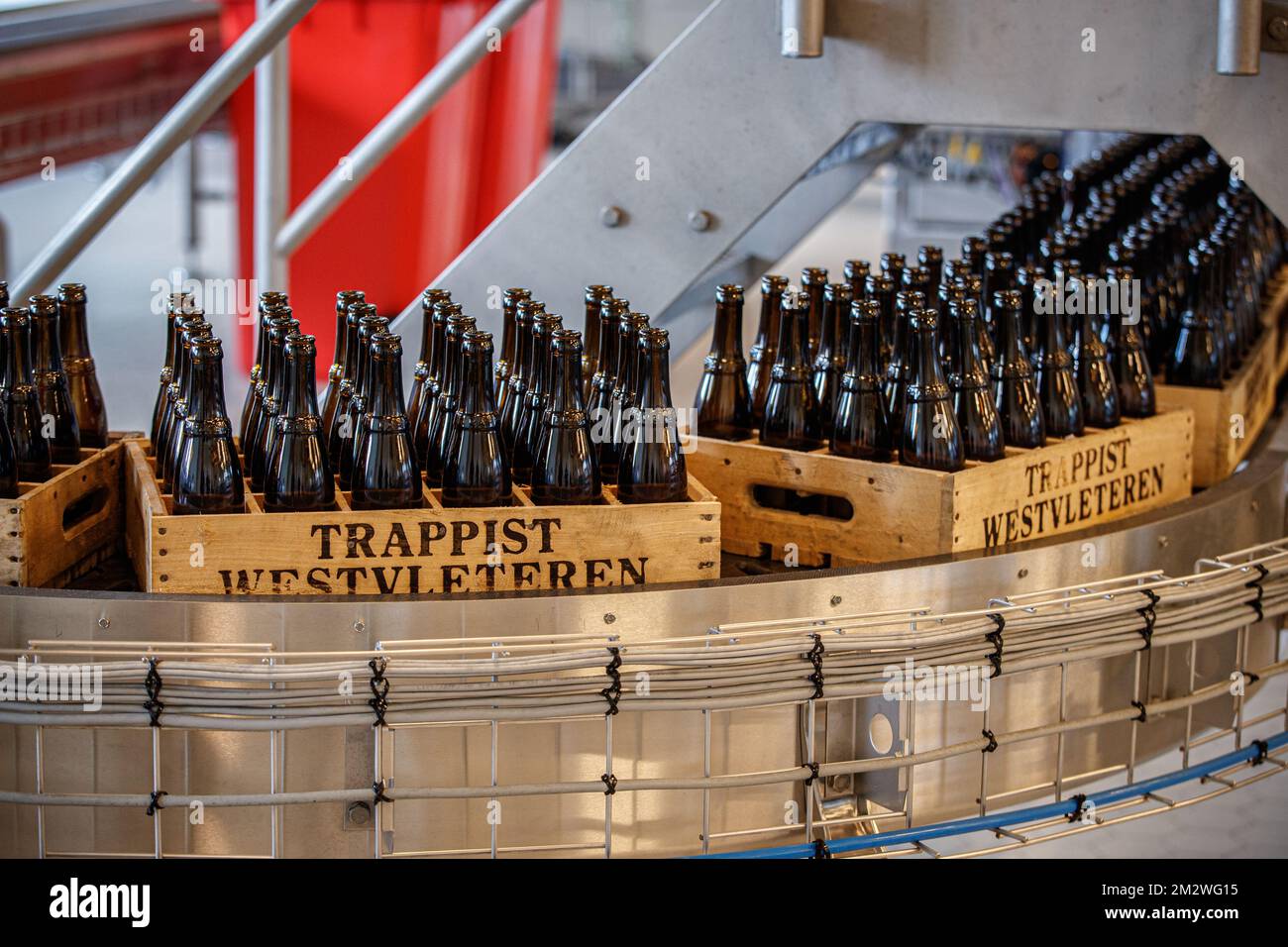 Illustration picture shows crates of beer at the Sint-Sixtusabdij ...