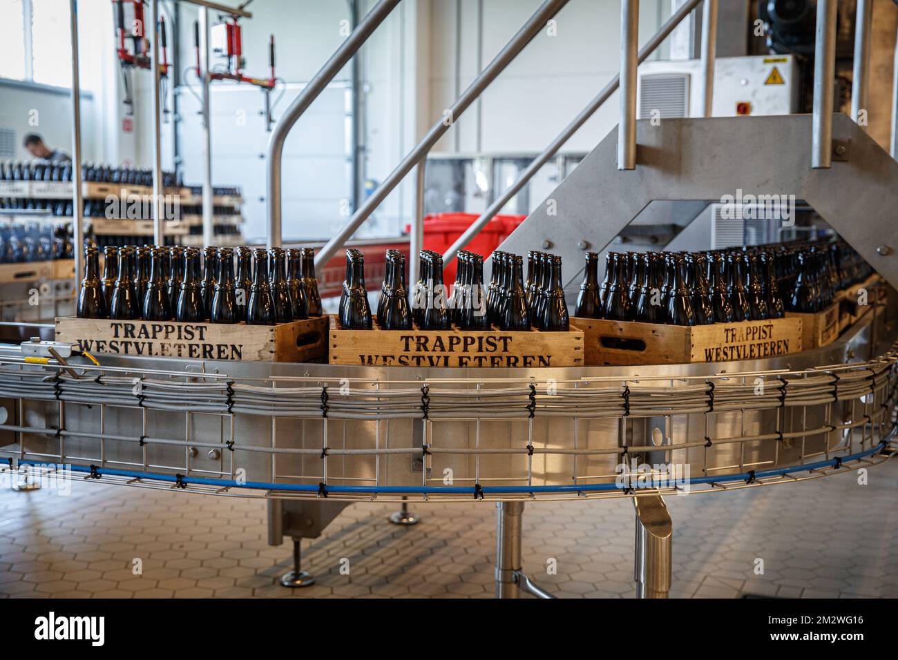 Illustration picture shows crates of beer at the Sint-Sixtusabdij ...