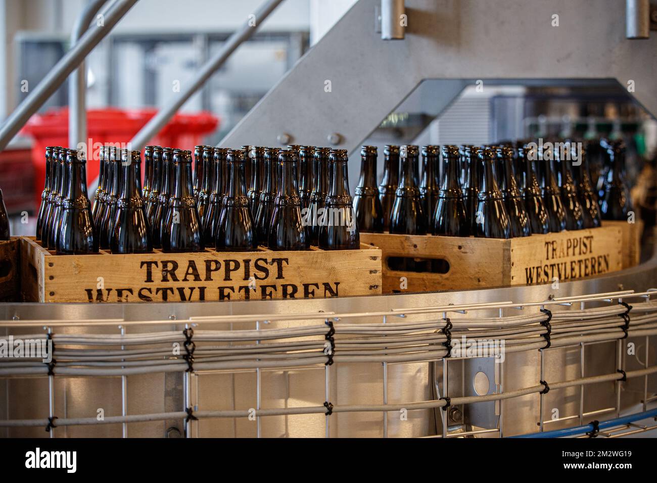 Illustration picture shows crates of beer at the Sint-Sixtusabdij ...