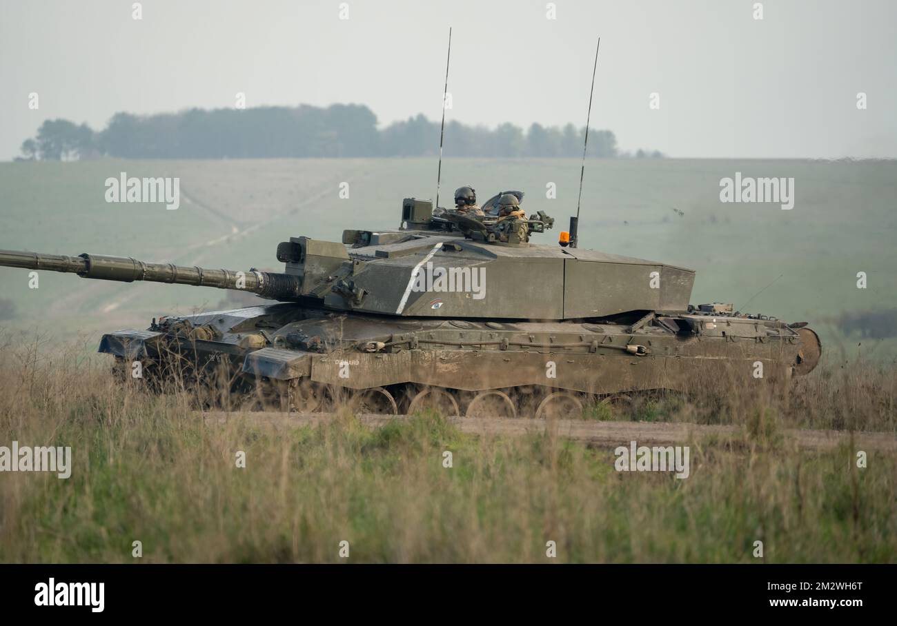 commander and gunner directing action in a British army FV4034 ...