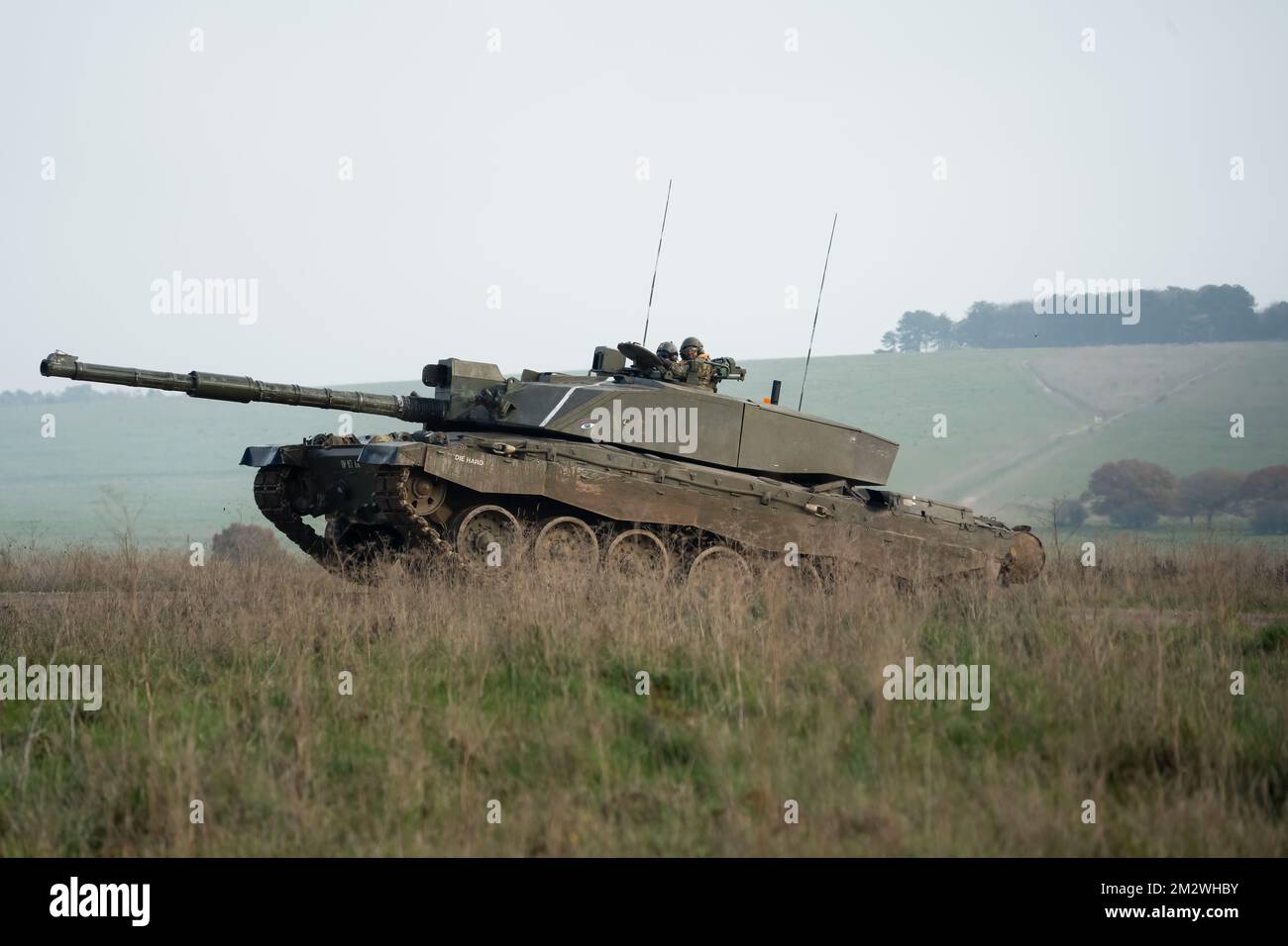 commander and gunner directing action in a British army FV4034 ...
