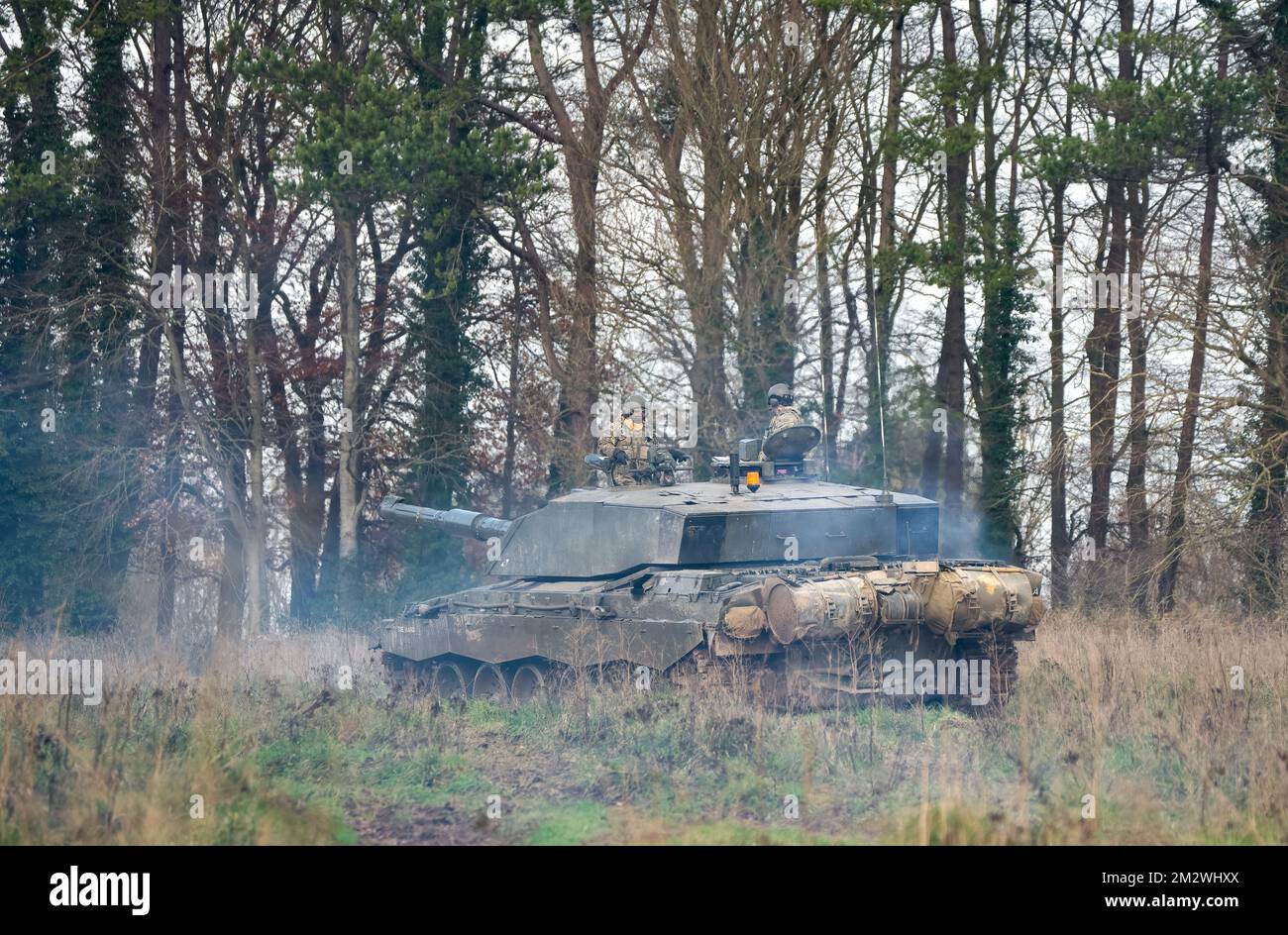 commander and gunner directing action in a British army FV4034 ...