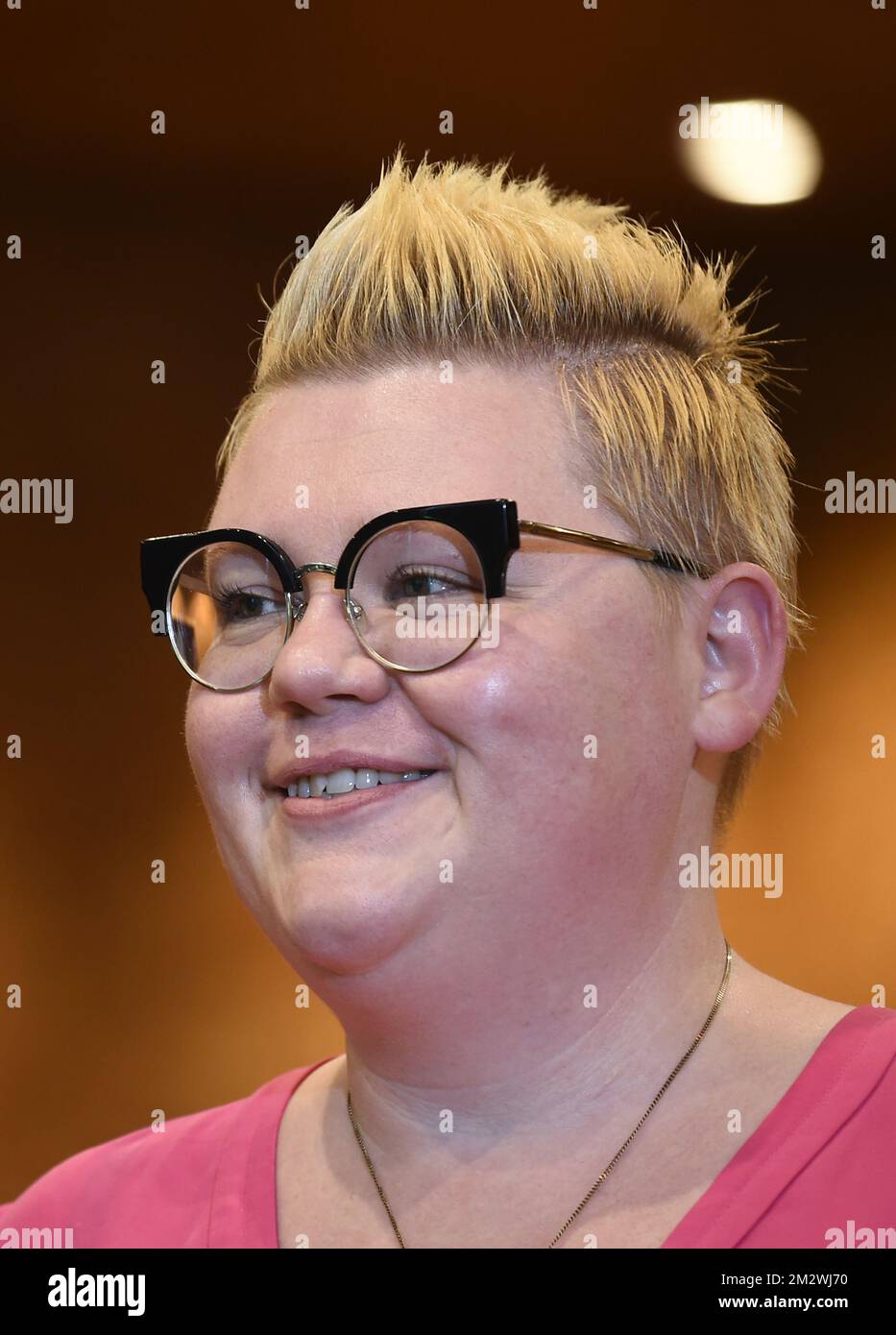 SP's Celine Kever pictured during the oath ceremony at a plenary ...