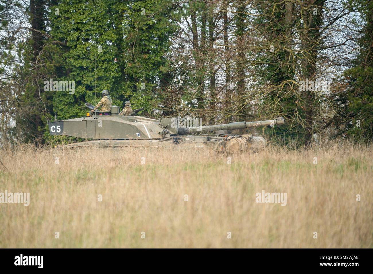 commander and gunner directing action in a British army FV4034 ...