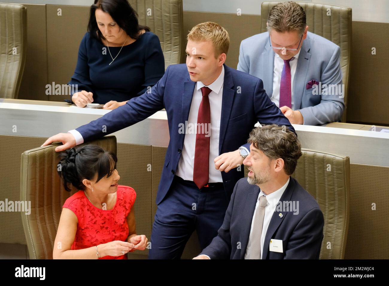 Vlaams Belang's Suzy Wouters, Vlaams Belang's Sam Van Rooy and Vlaams ...