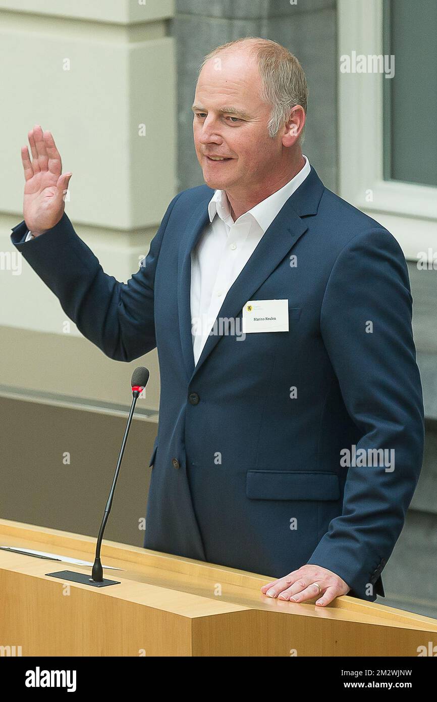 Open Vld's Marino Keulen pictured during the oath taking ceremony at ...