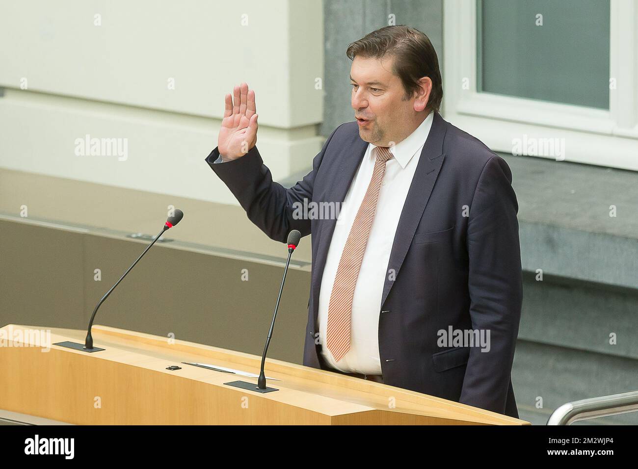CD&V's Bart Dochy pictured during the oath taking ceremony at the ...