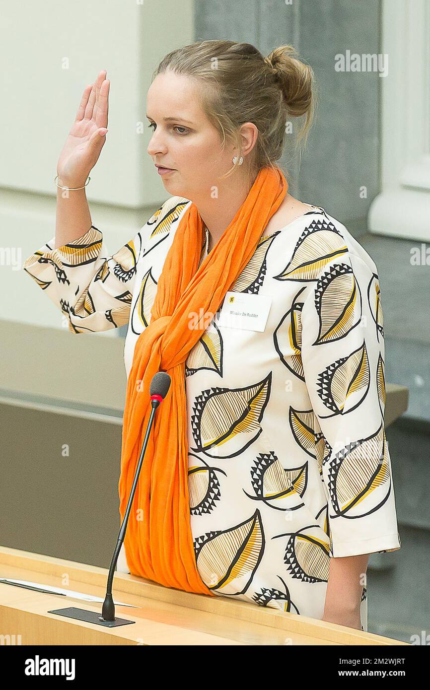 CD&V's Maaike De Rudder pictured during the oath taking ceremony at the ...