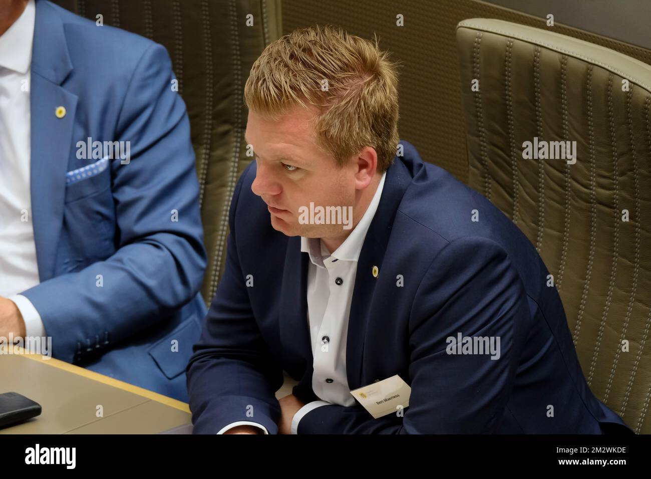 N-VA's Bert Maertens pictured during the oath taking ceremony at the ...