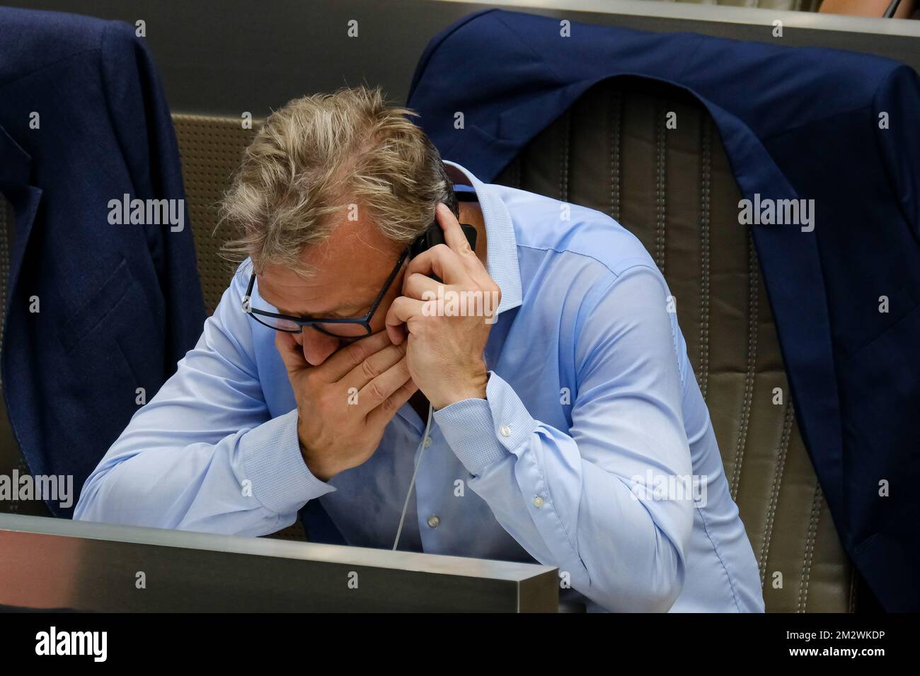 SP.A's Steve Vandenberghe pictured during the oath taking ceremony at ...
