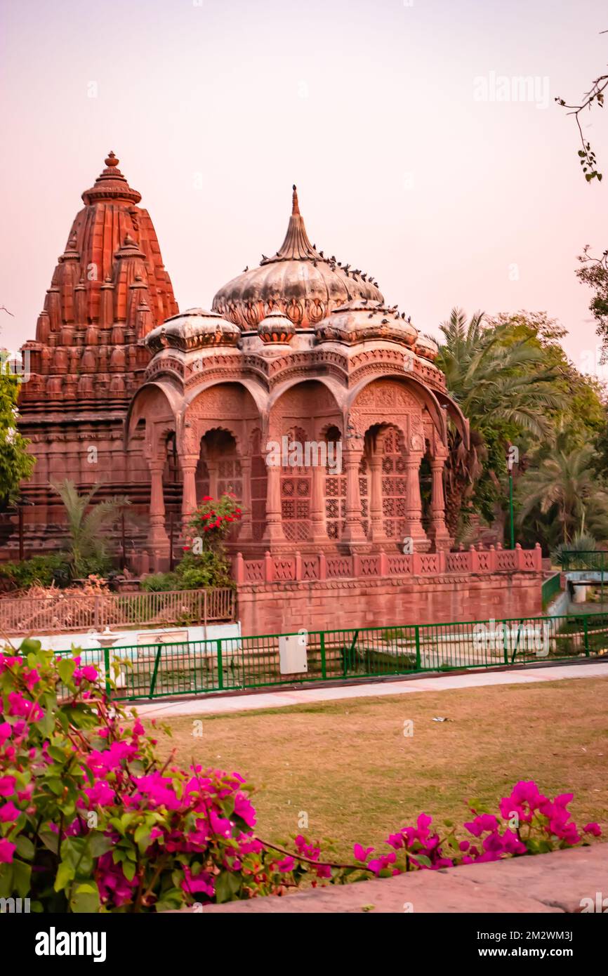 ancient hindu temple architecture with bright sky from unique angle at ...