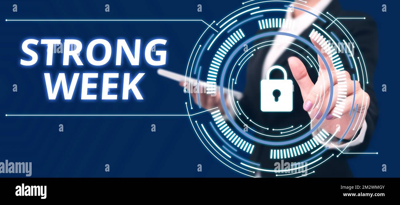 Text sign showing Strong Weak. Concept meaning having features of both ...