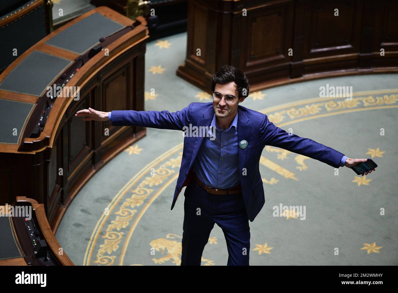 Groen's Kristof Calvo pictured at the oath ceremony at the installation ...