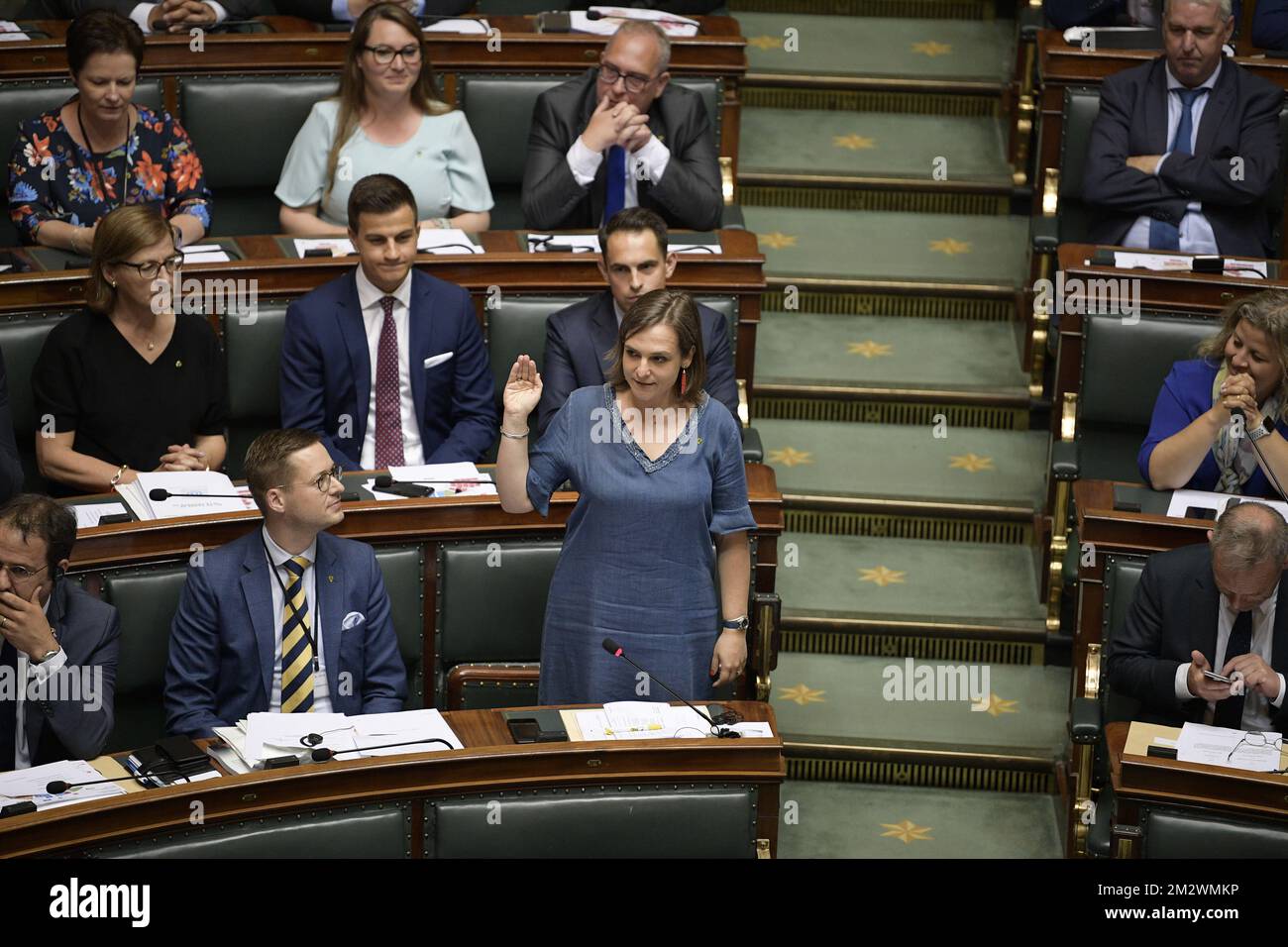 Vlaams Belang's Barbara Pas pictured during pictured during the oath ...