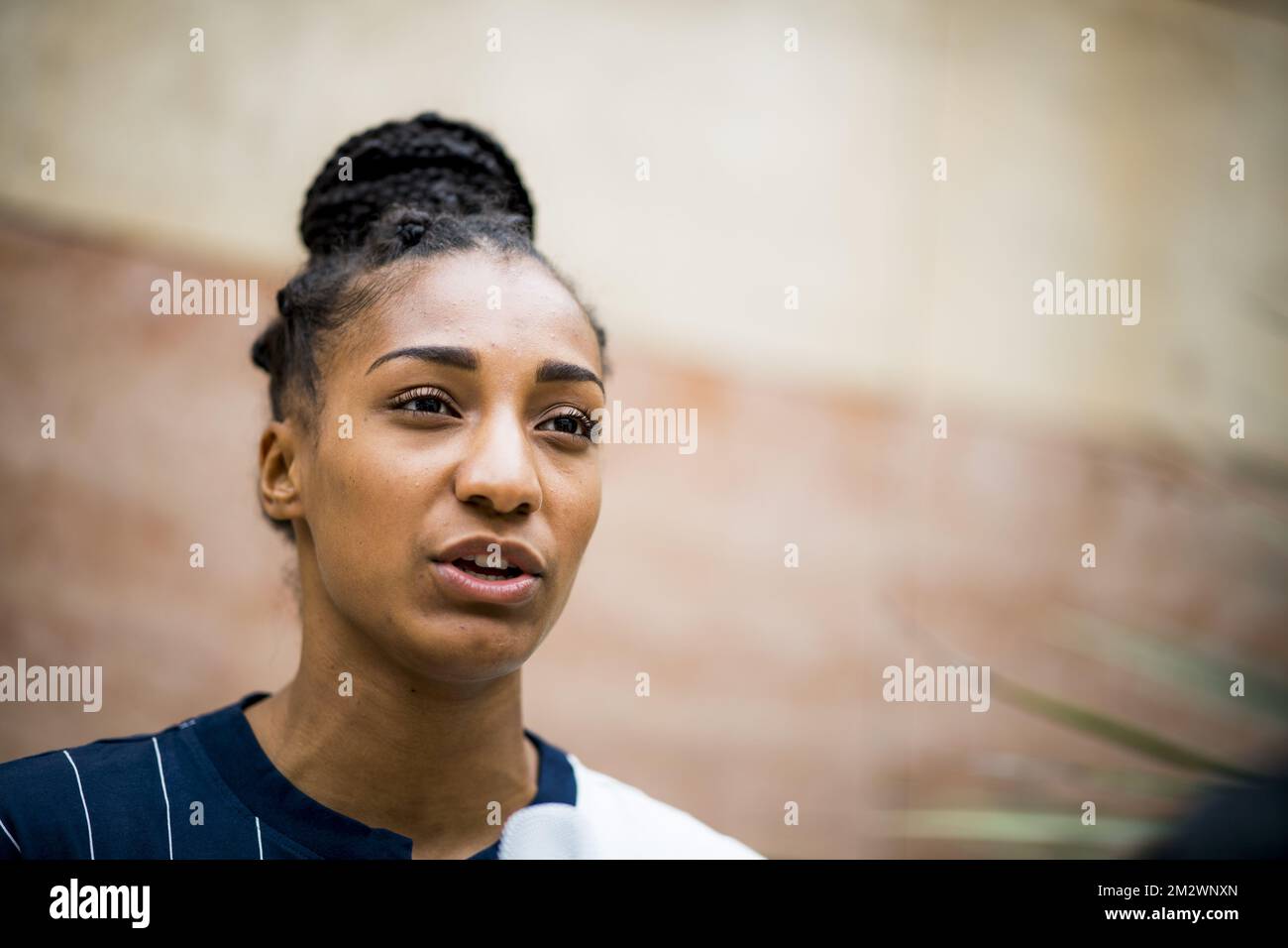 Belgian Nafissatou Nafi Thiam pictured during a press conference of top ...