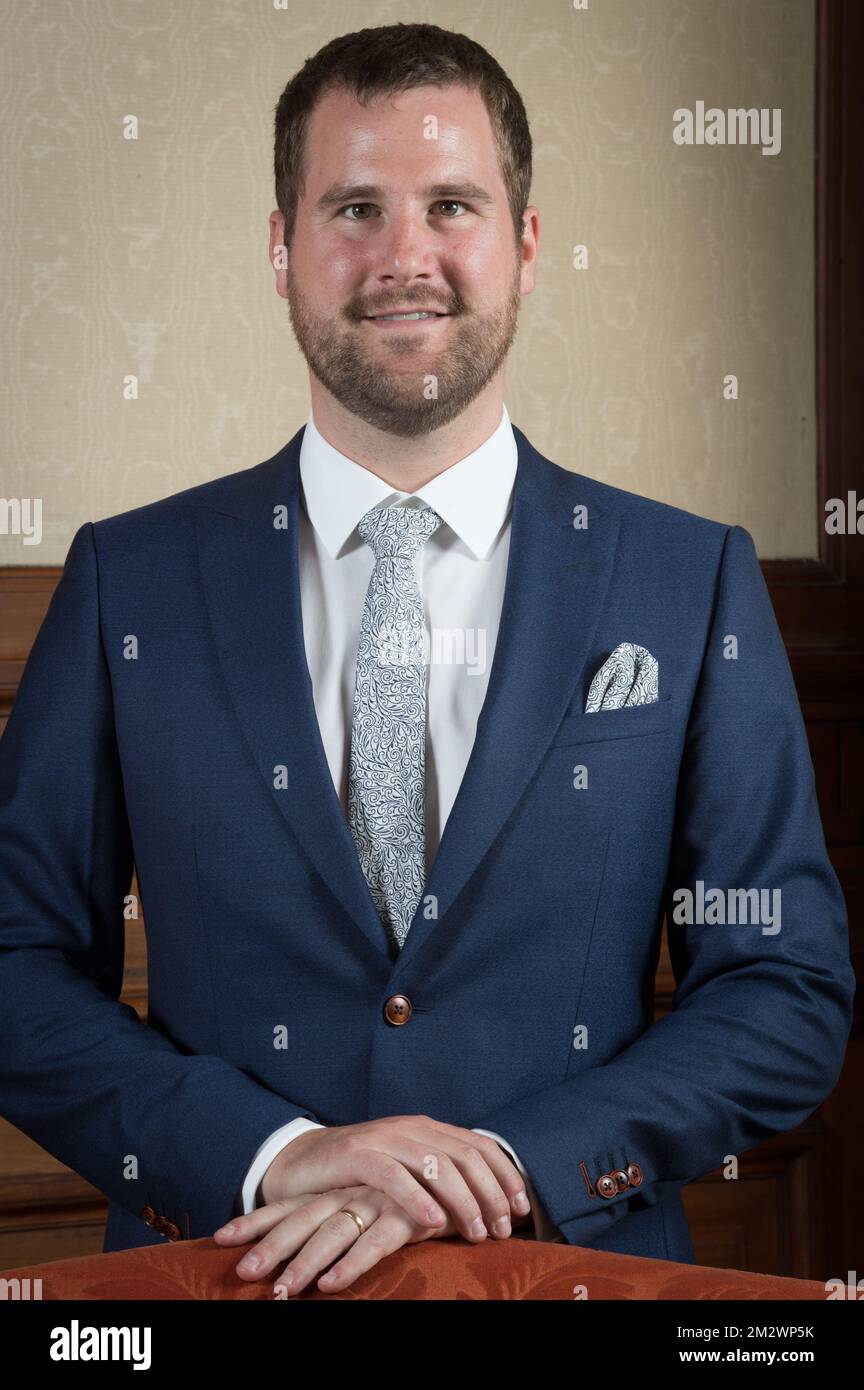 N-VA's Tomas Roggeman poses during a photoshoot, Thursday 20 June 2019 ...