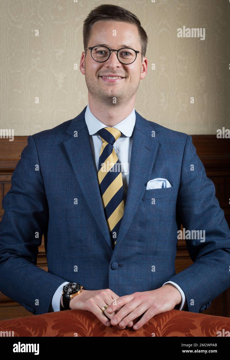 Vlaams Belang's Wouter Vermeersch poses during a photoshoot, Thursday ...