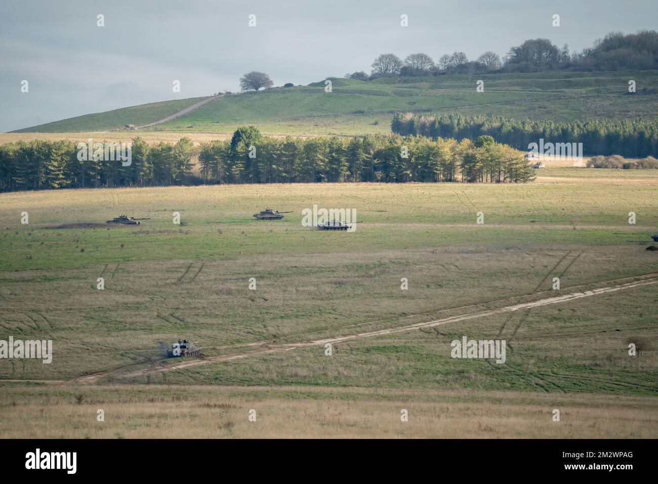 a squadron of British army FV4034 Challenger 2 ii main battle tanks on ...