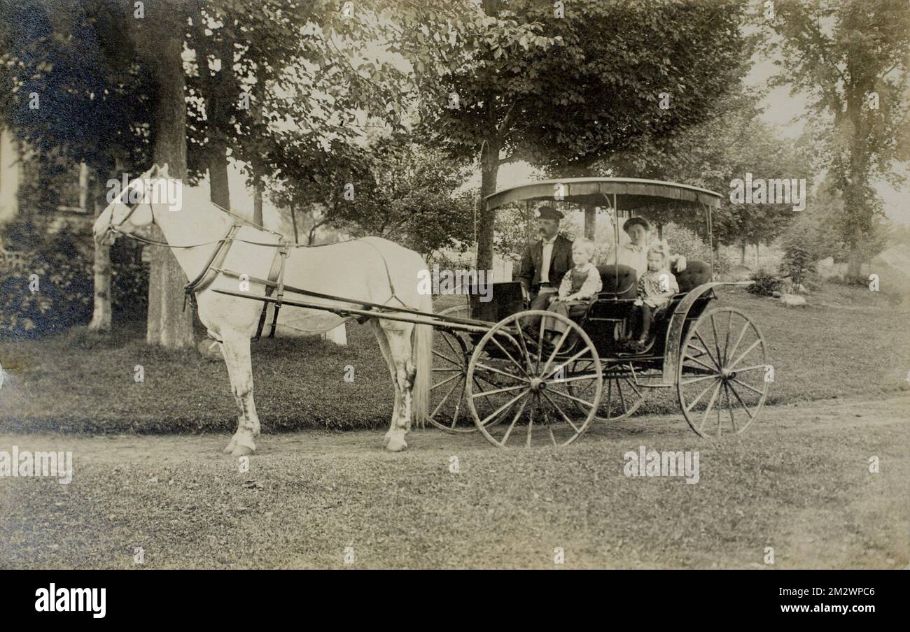 Fenn, Alden family with horse and wagon , Horses, Carriages & coaches ...