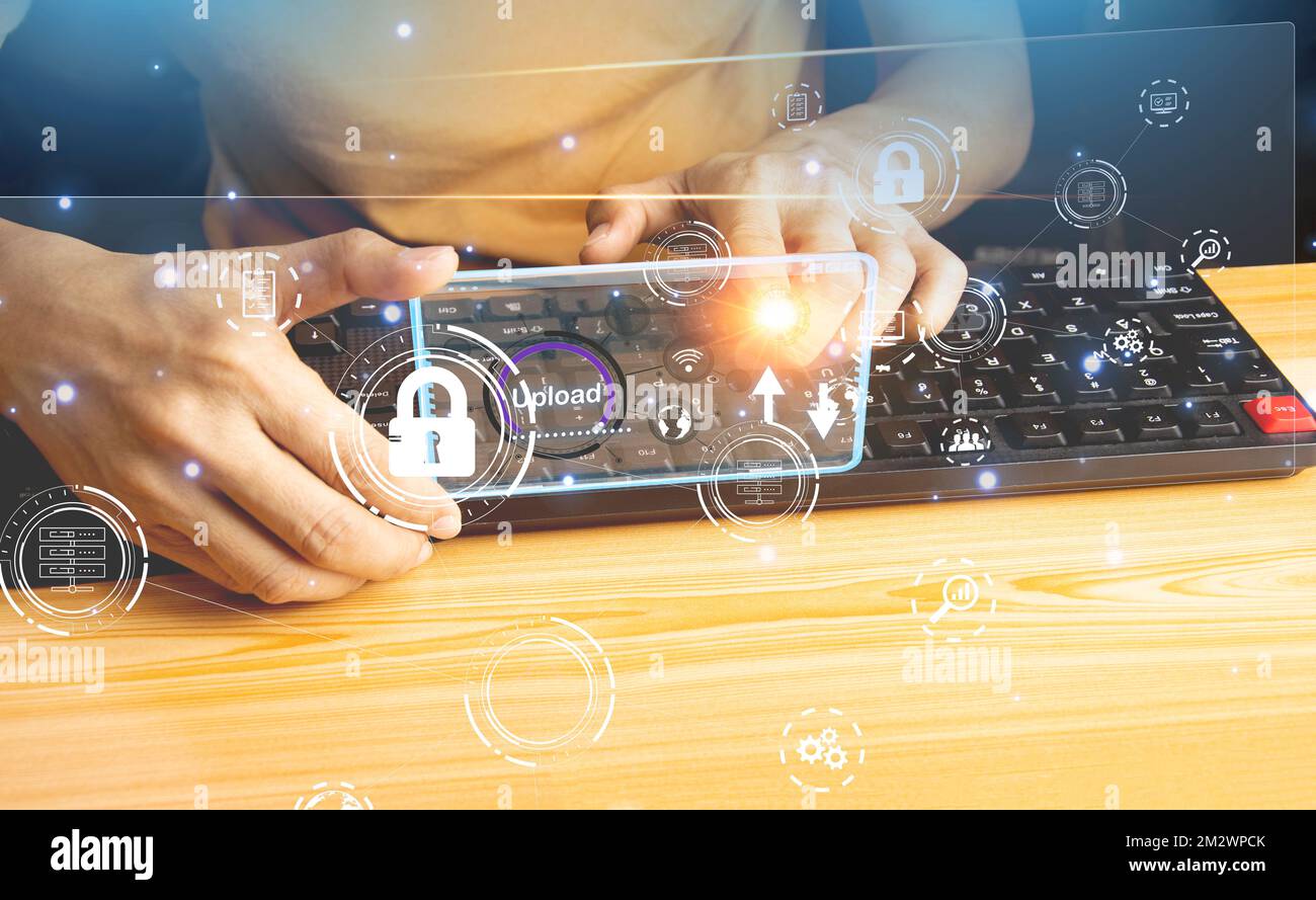 business man concept use cloud computing media with icons Stock Photo ...