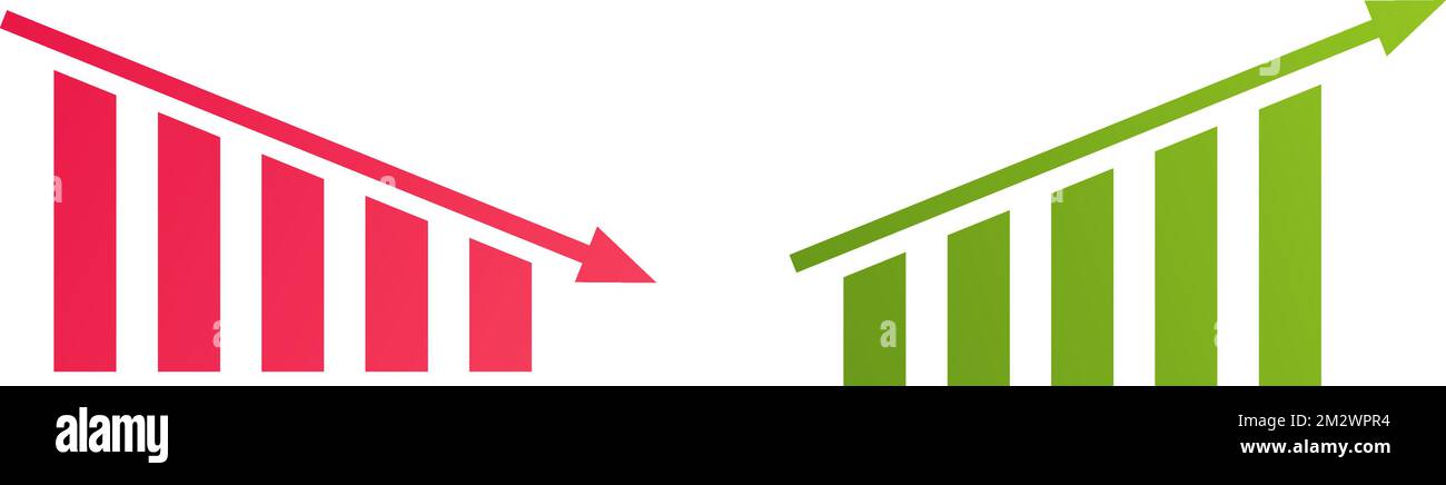 Growing graph set. Business chart with arrow. Profit growing sumbol ...
