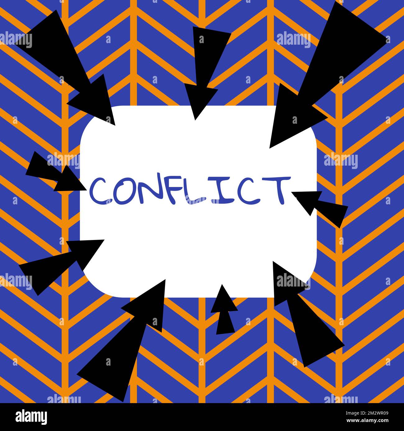 Text caption presenting Conflict. Business showcase disagreeing with ...