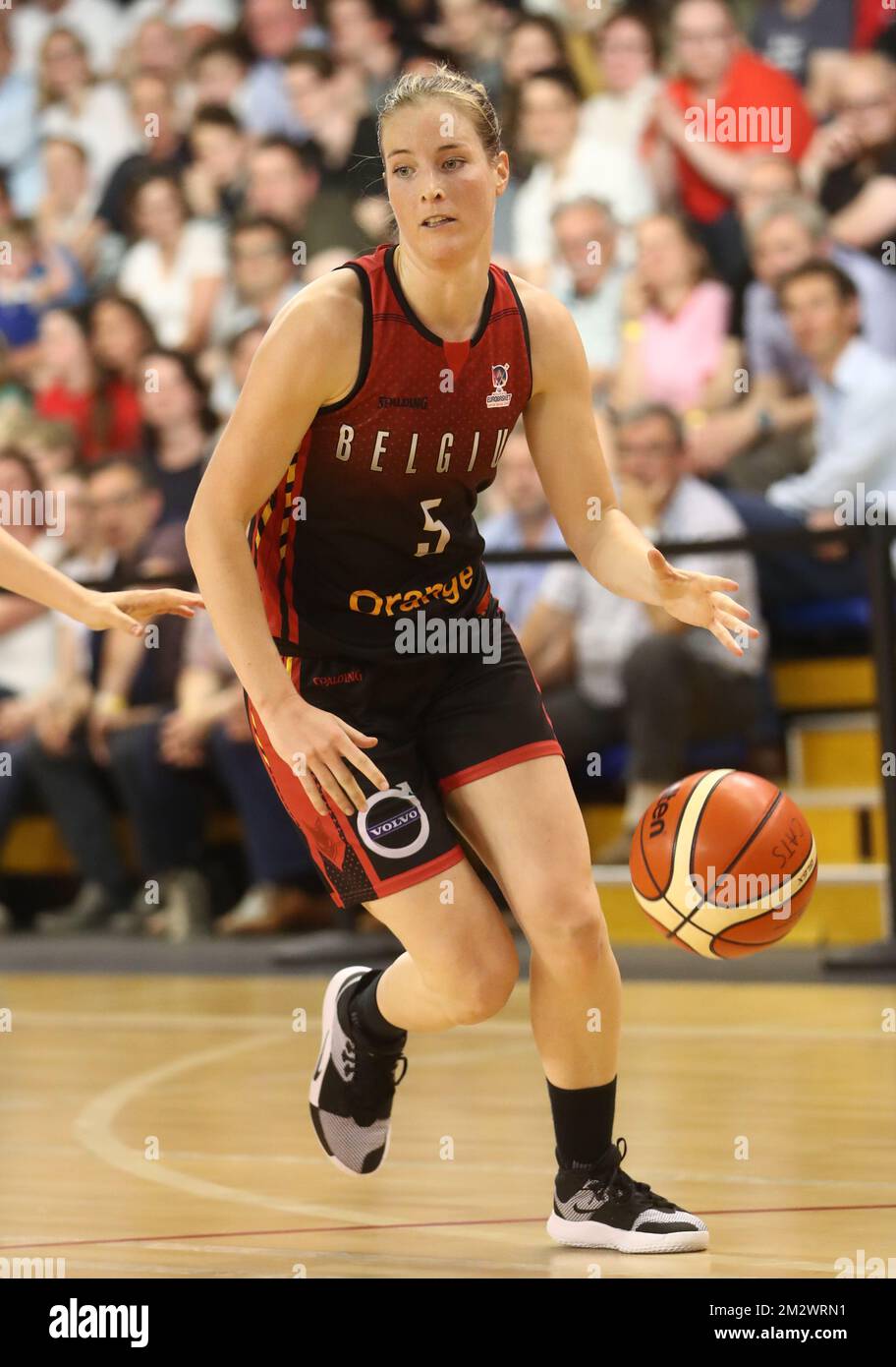 Belgian Cats Kim Mestdagh pictured in action during a friendly game ...