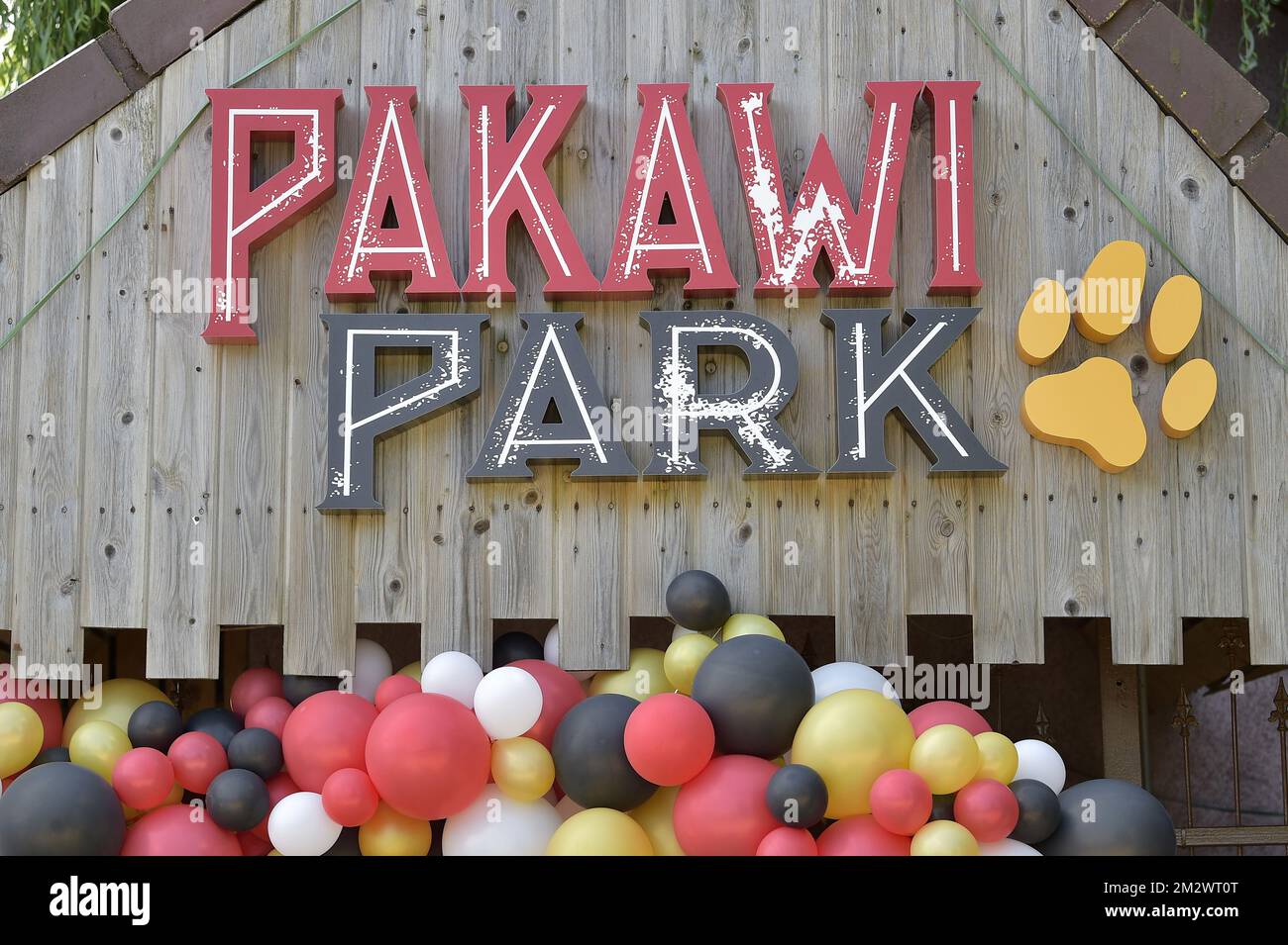 Illustration picture shows the new logo during the inauguration of the ...