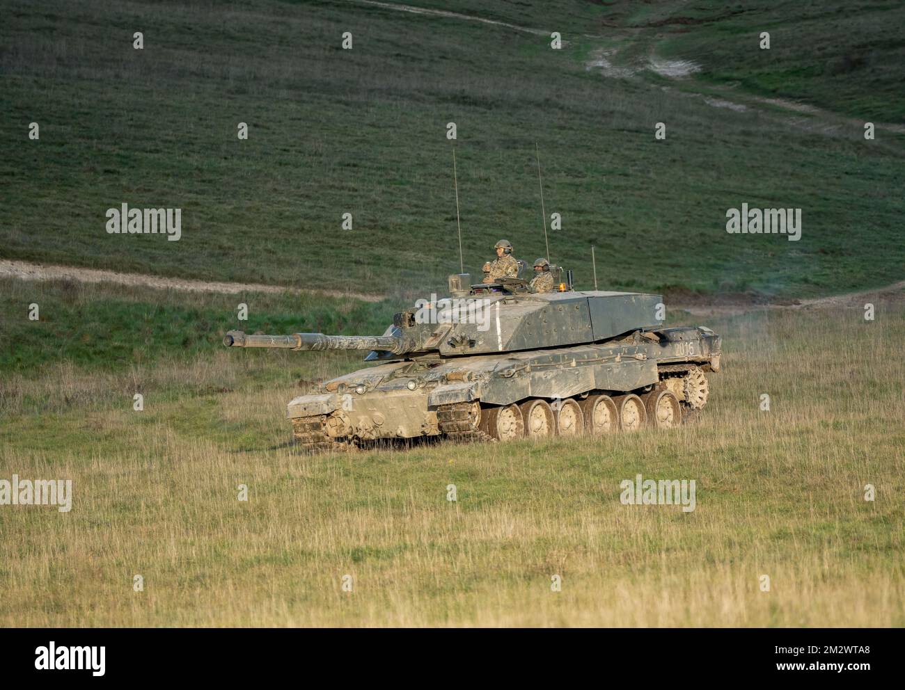 commander and gunner directing action in a British army FV4034 ...