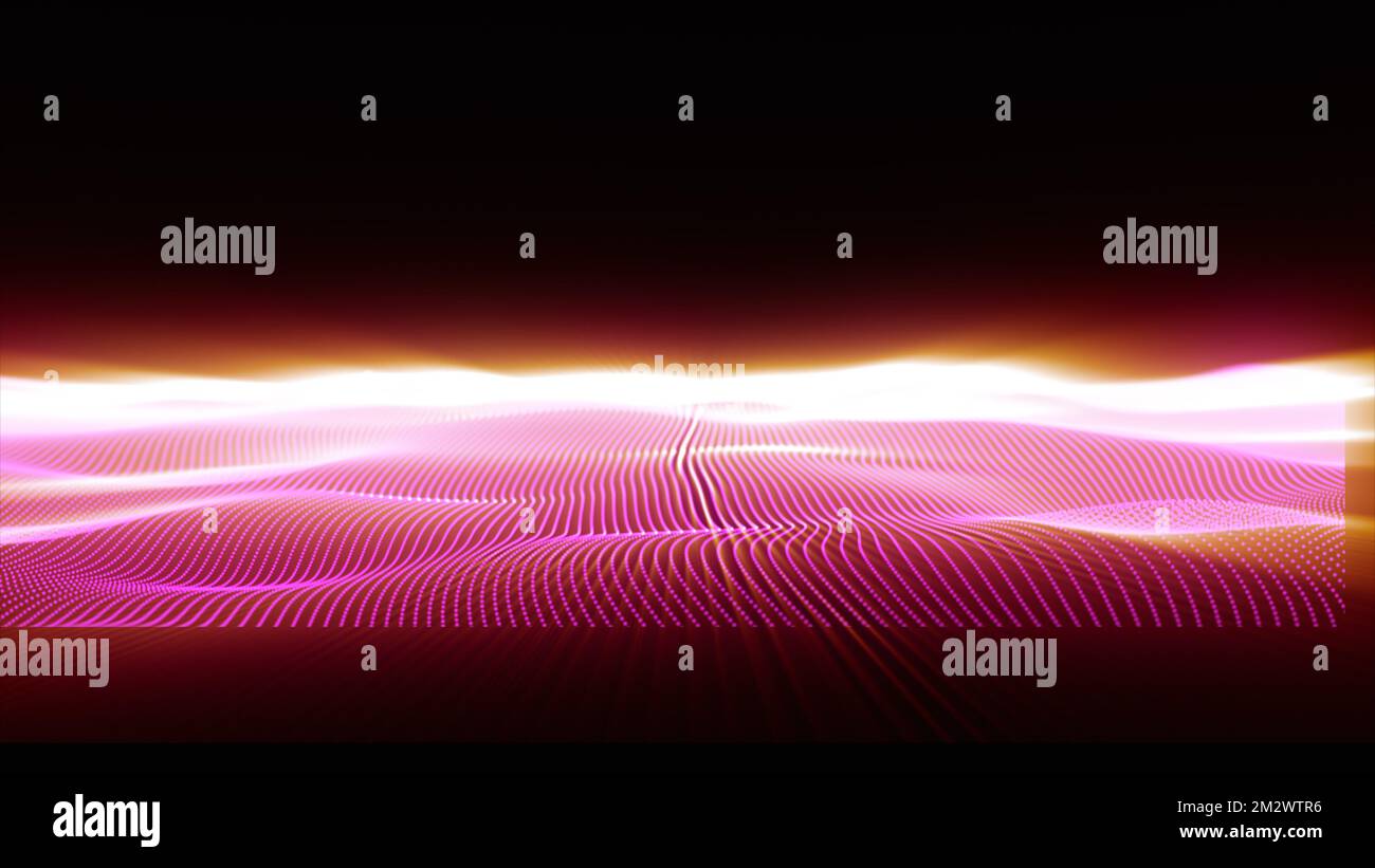 Purple trapcode particles wave flow digital abstract background ...
