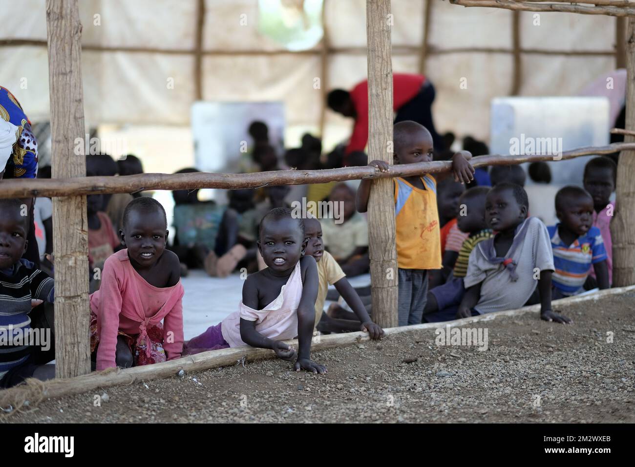 Illustration picture shows children during a visit to the Kakuma ...